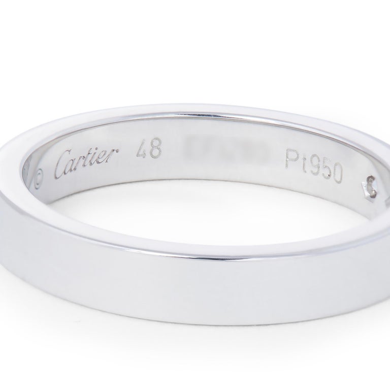 Cartier 'C De Cartier' Platinum Diamond Wedding Band For Sale at 1stDibs