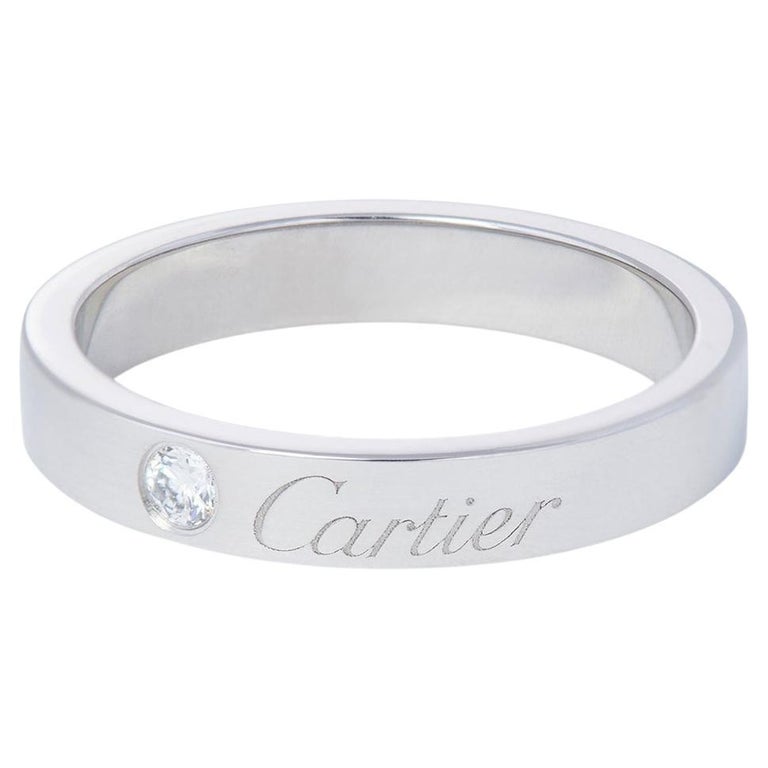 Cartier 'C De Cartier' Platinum Diamond Wedding Band For Sale at 1stDibs