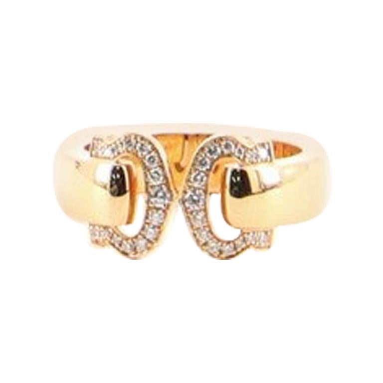 Cartier C de Cartier Ring 18 Karat Rose Gold and Diamonds at 1stDibs