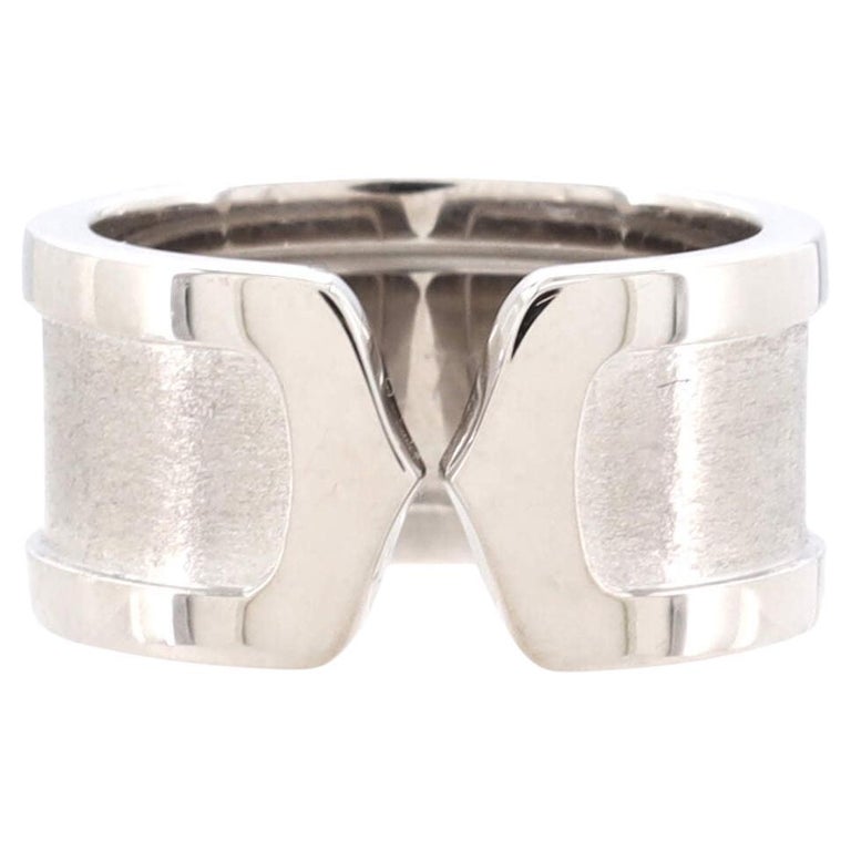 Cartier C de Cartier Ring 18K White Gold 10mm For Sale at 1stDibs