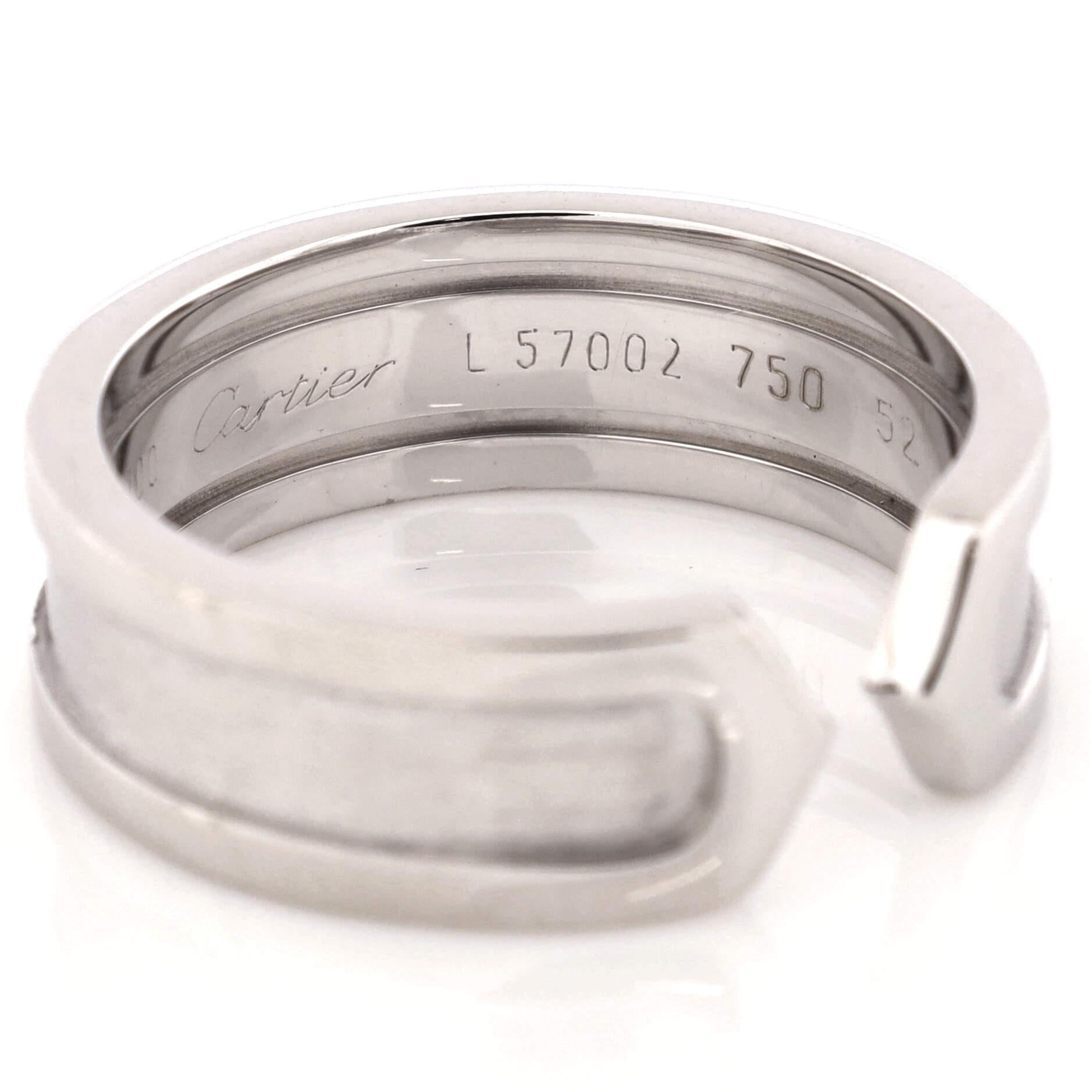 Cartier C De Cartier Ring 18k White Gold For Sale at 1stDibs