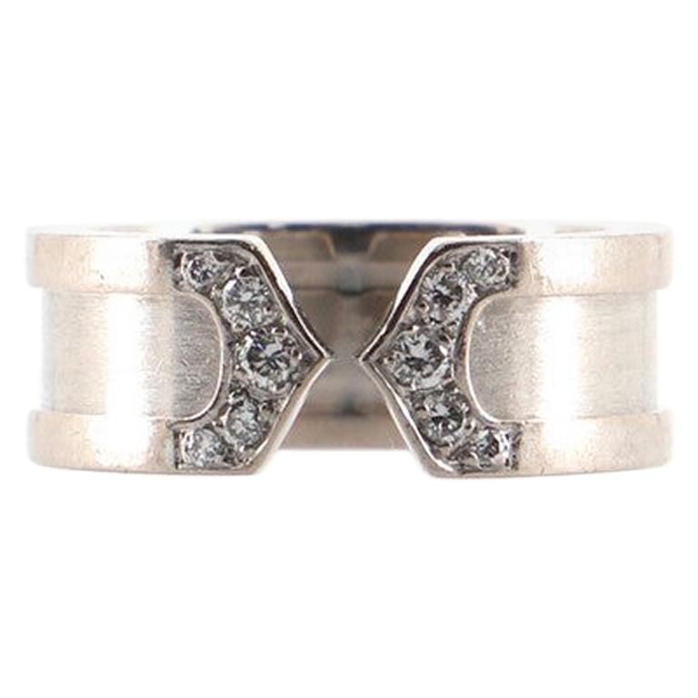 Cartier C de Cartier Ring 18k White Gold with Diamonds at 1stDibs