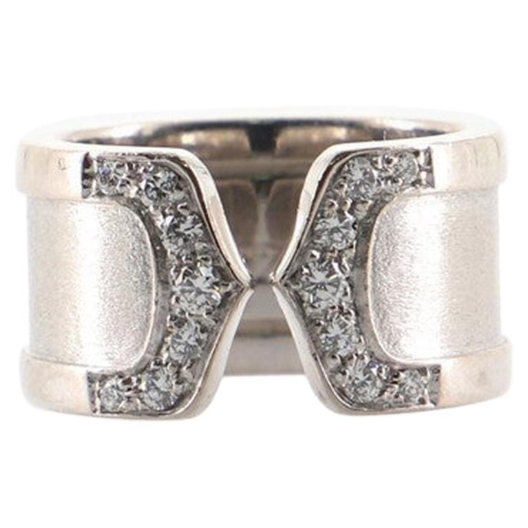 Cartier C de Cartier Ring 18K White Gold with Diamonds at 1stDibs