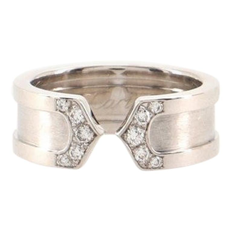 Cartier C de Cartier Ring 18K White Gold with Diamonds For Sale at 1stDibs