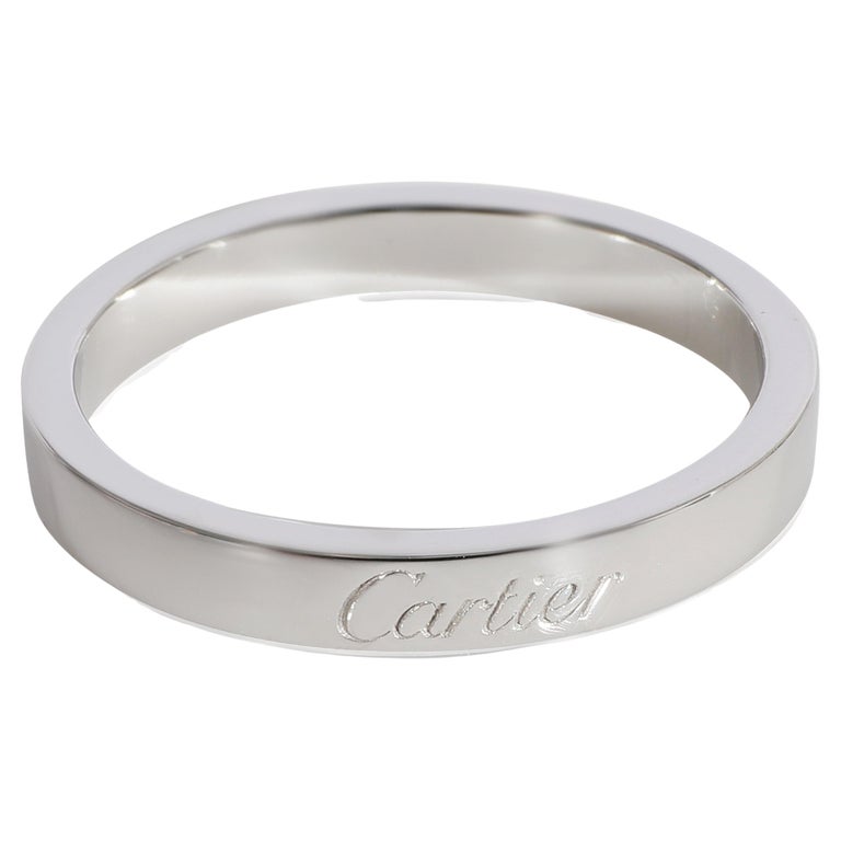 Cartier C De Cartier Wedding Band in Platinum For Sale at 1stDibs