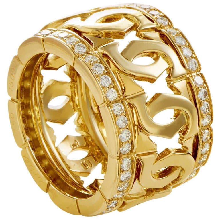 Cartier C de Cartier Women's 18 Karat Yellow Gold Diamond Band Ring at ...