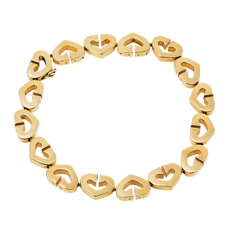 Cartier C Heart 18K Yellow Gold Bracelet at 1stDibs