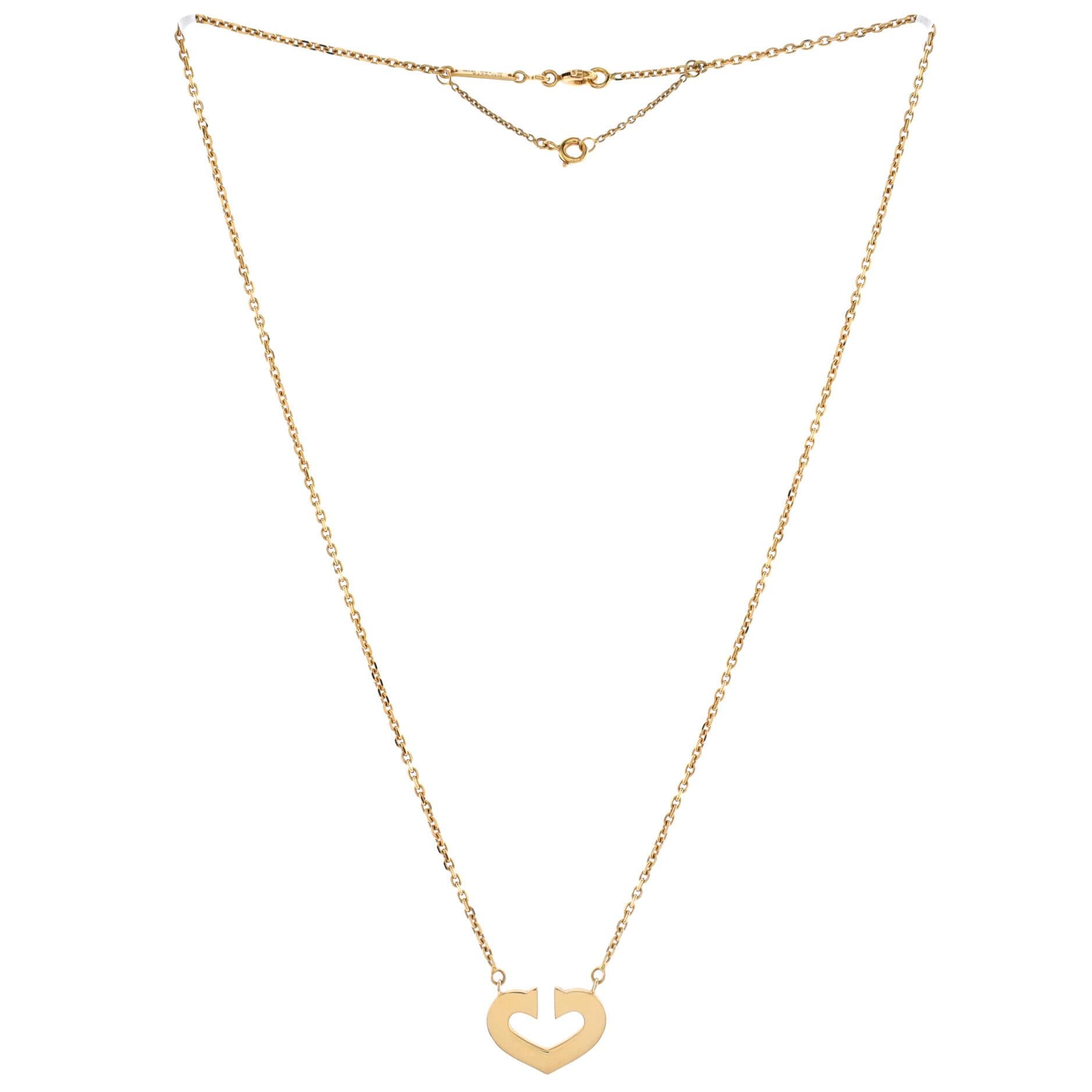 Cartier Carat Heart De Cartier Pendant Necklace 18K Yellow Gold For ...