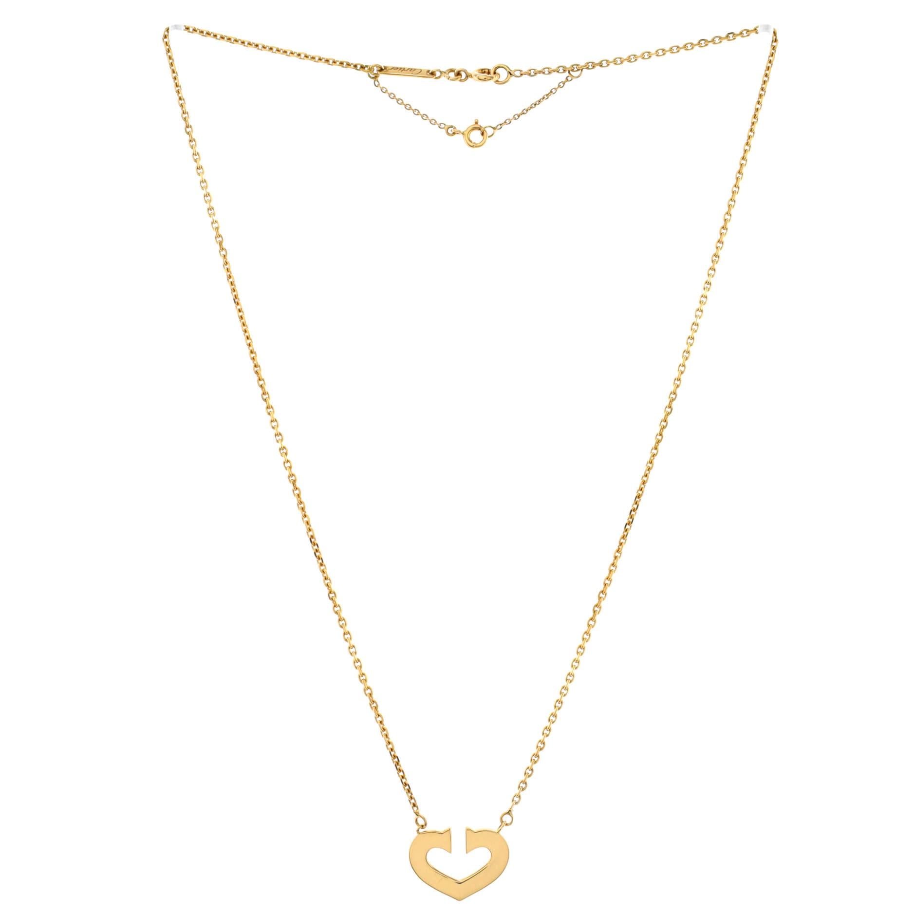 Cartier C Heart de Cartier Pendant Necklace 18K Yellow Gold For Sale at ...