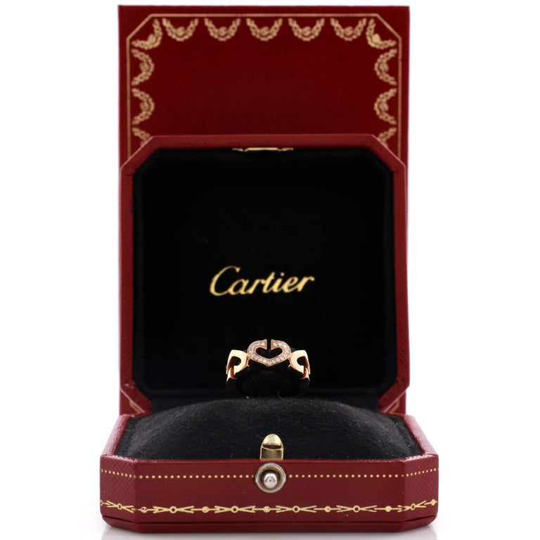 Cartier C Heart De Cartier Ring 18k Rose Gold and Diamonds For Sale at ...
