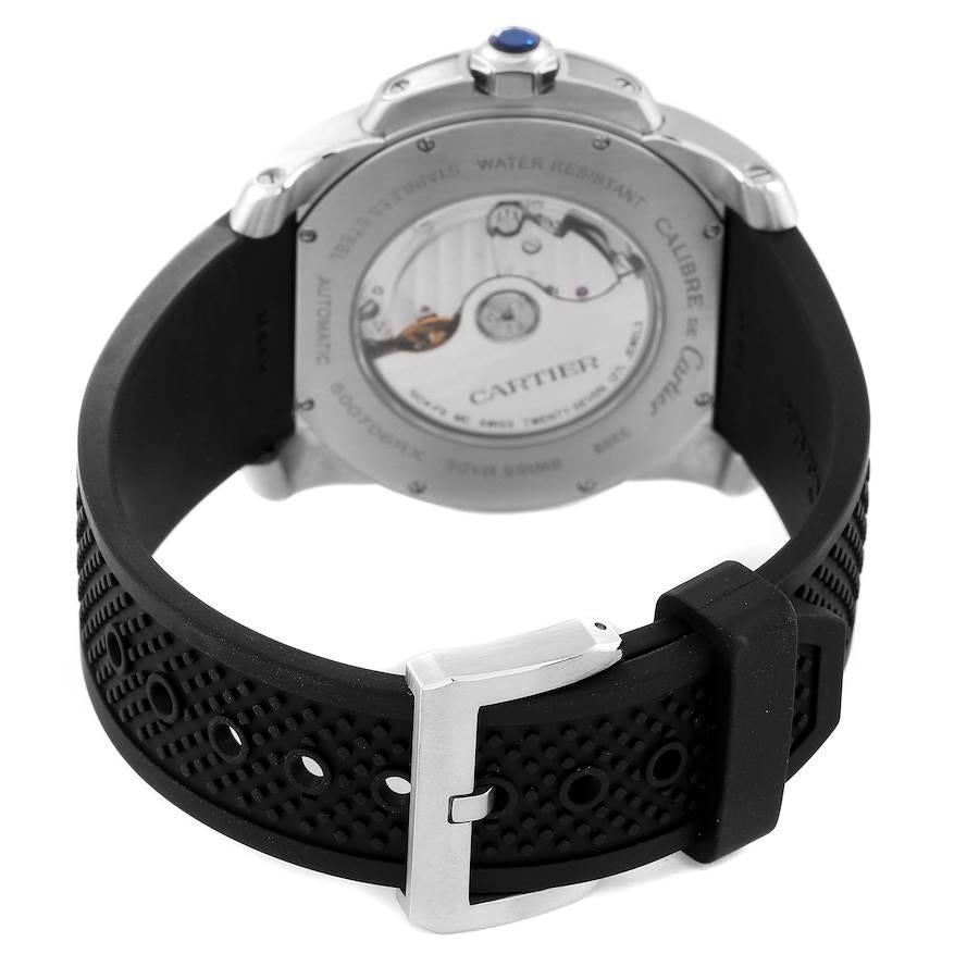 Cartier Calibre Black Dial Steel Mens Watch W7100041 Box Papers For ...