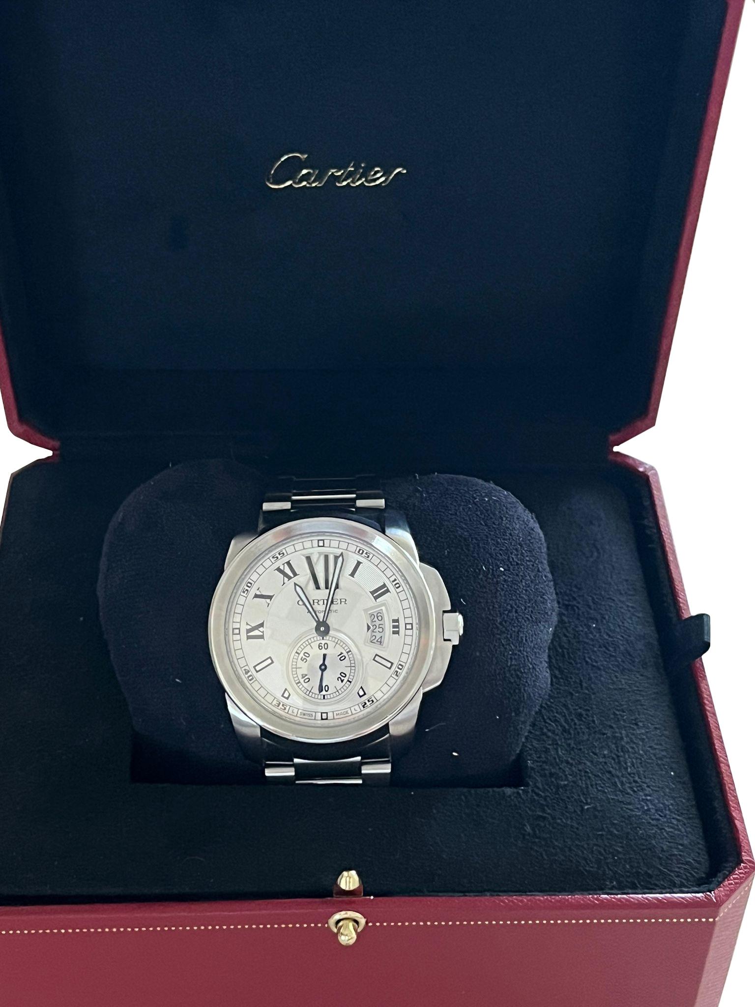 Cartier Calibre de Cartier 42mm Stainless Date Dial Men's Watch 3389 ...