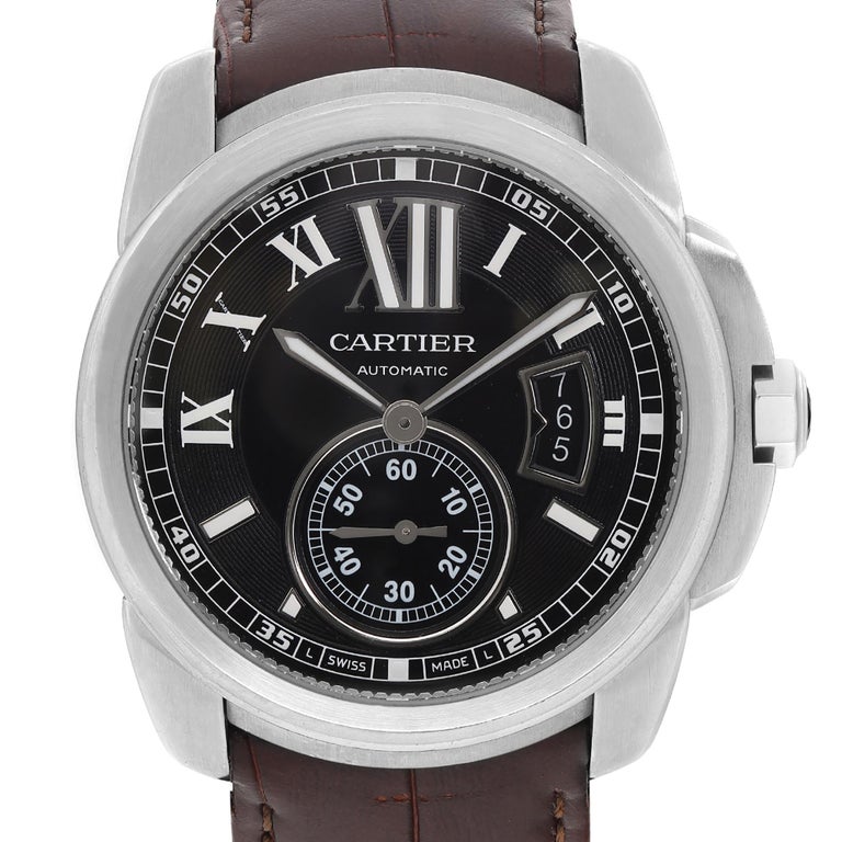 Cartier Calibre De Cartier Steel Black Dial Automatic Mens Watch ...