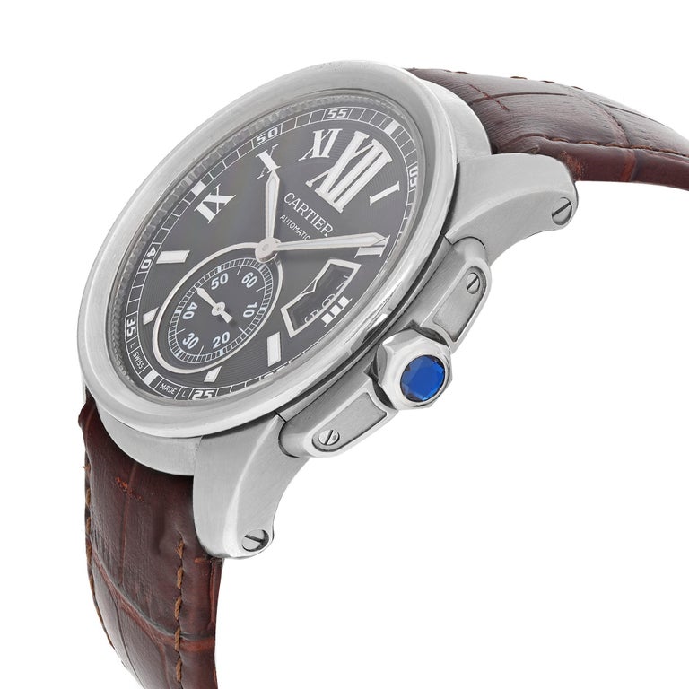 Cartier Calibre De Cartier Steel Black Dial Automatic Mens Watch ...