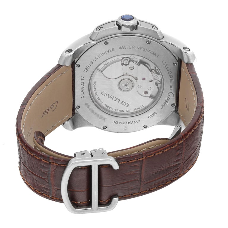 Cartier Calibre De Cartier Steel Black Dial Automatic Mens Watch ...