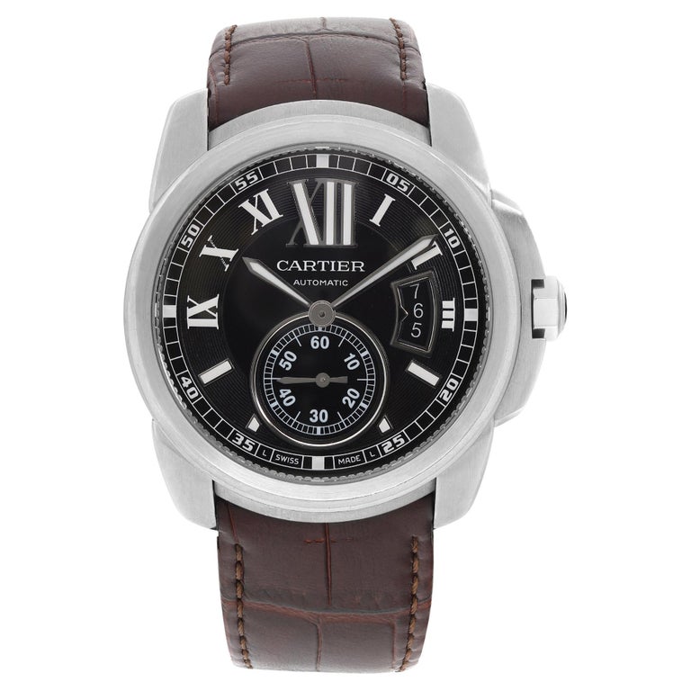 Cartier Calibre De Cartier Steel Black Dial Automatic Mens Watch ...