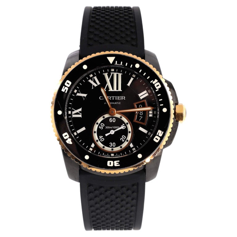 Cartier Calibre de Cartier Automatic Watch PVD Stainless Steel with Rose Gold For Sale at 1stDibs