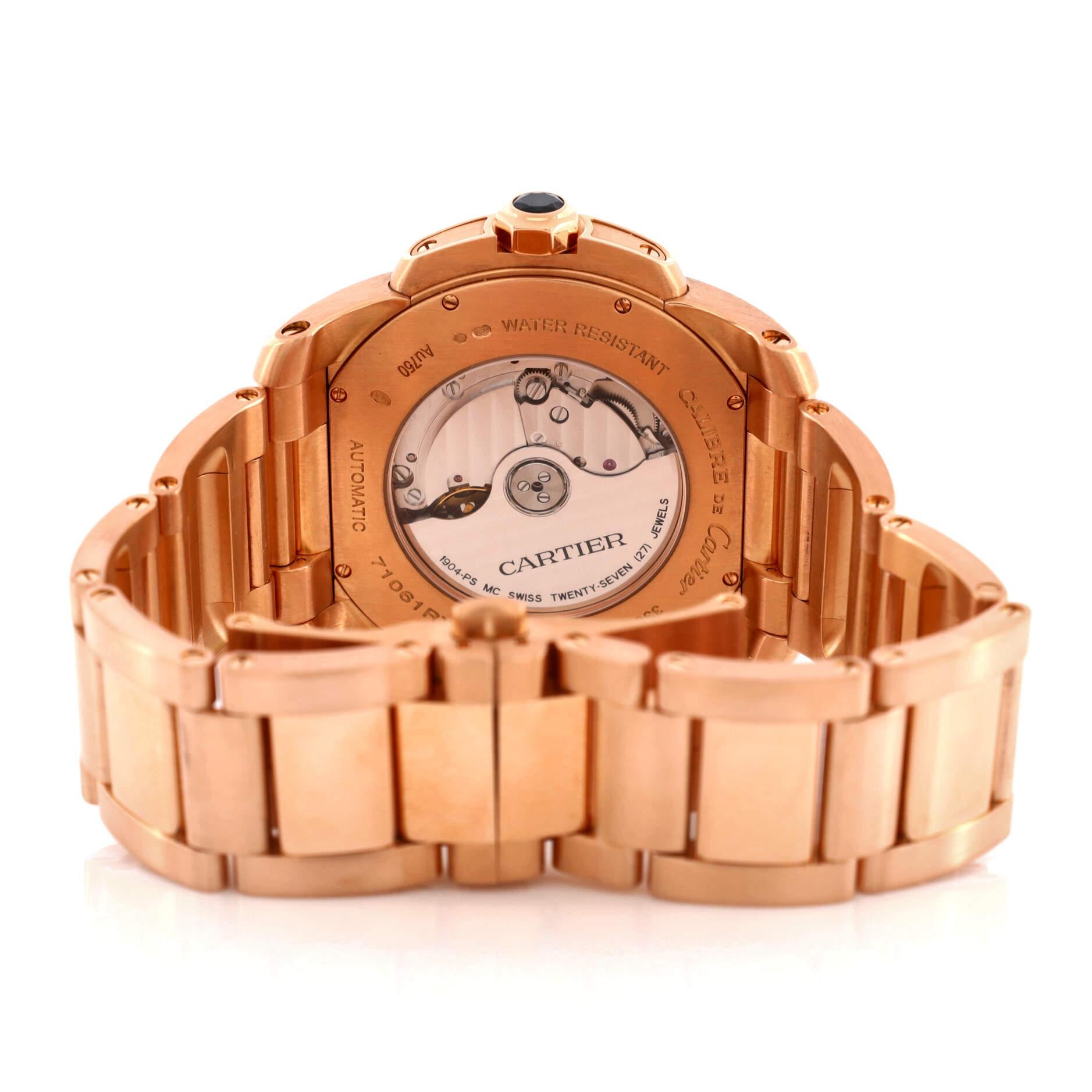 Cartier Calibre De Cartier Automatic Watch Rose Gold 42 For Sale at 1stDibs