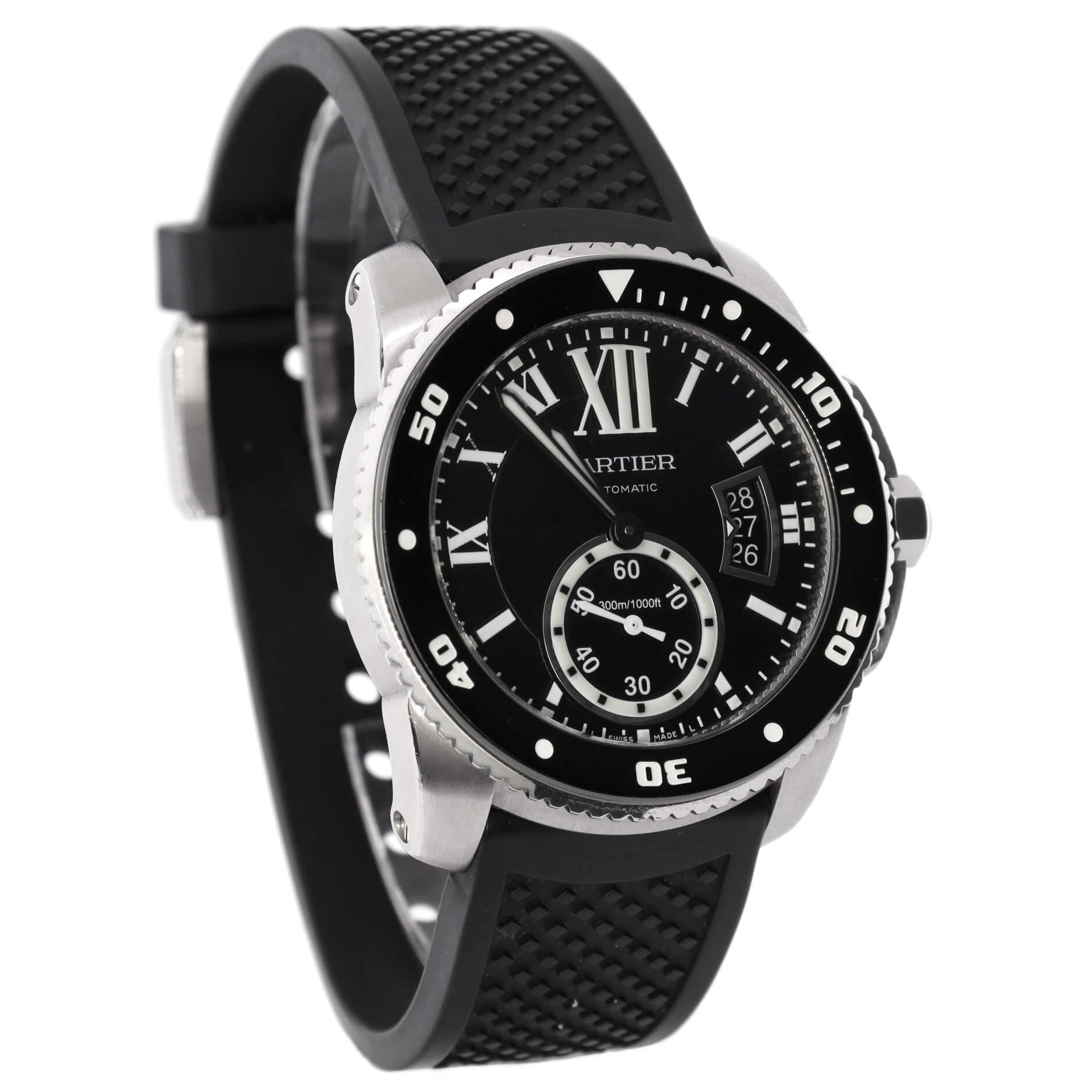 Cartier Calibre de Cartier Automatic Watch Stainless Steel and Rubber ...