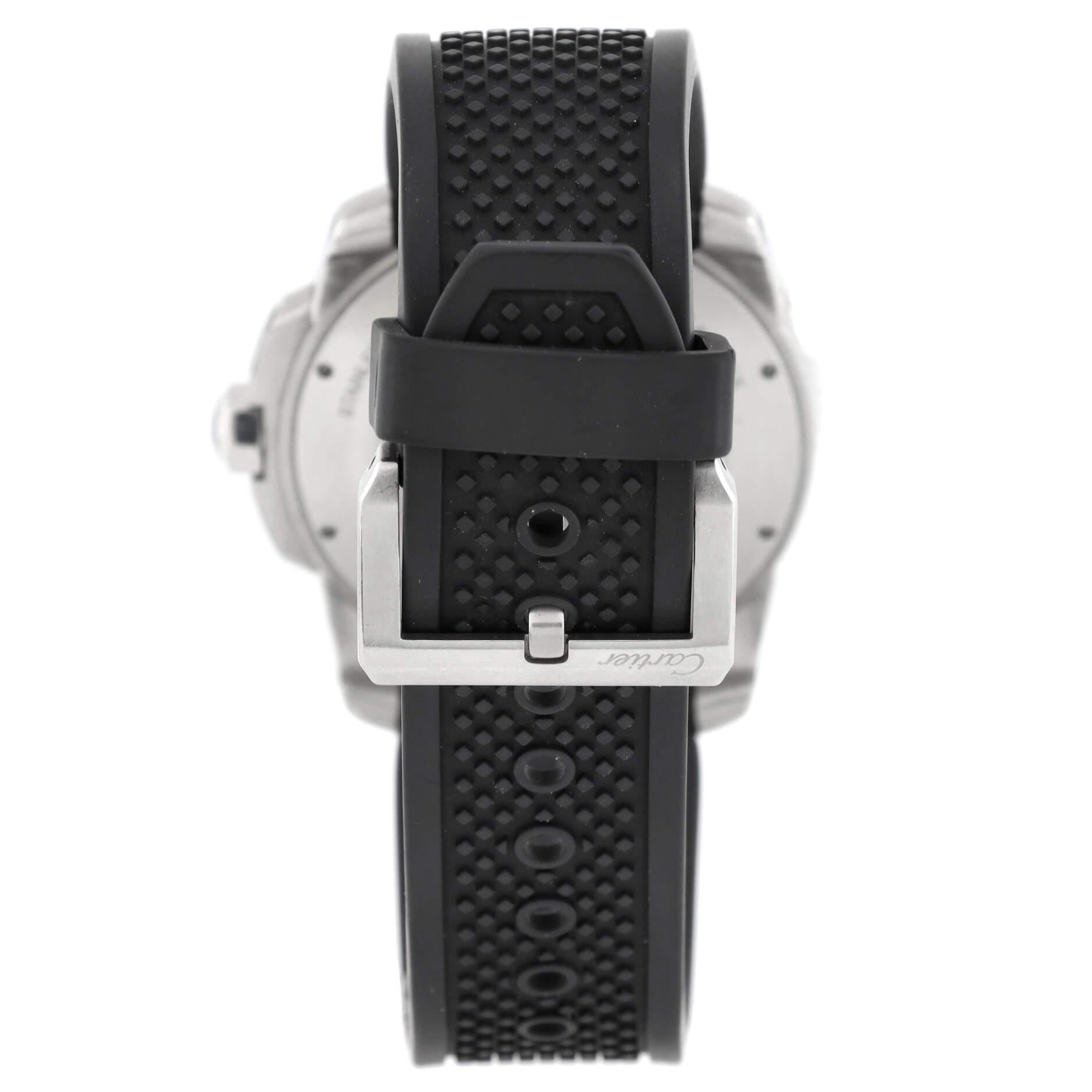 Cartier Calibre de Cartier Automatic Watch Stainless Steel and Rubber ...