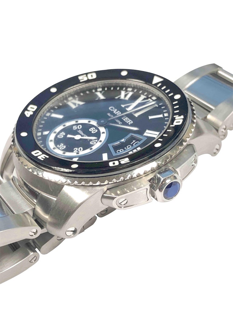 Cartier Calibre de Cartier Steel automatic Divers Wristwatch at 1stDibs