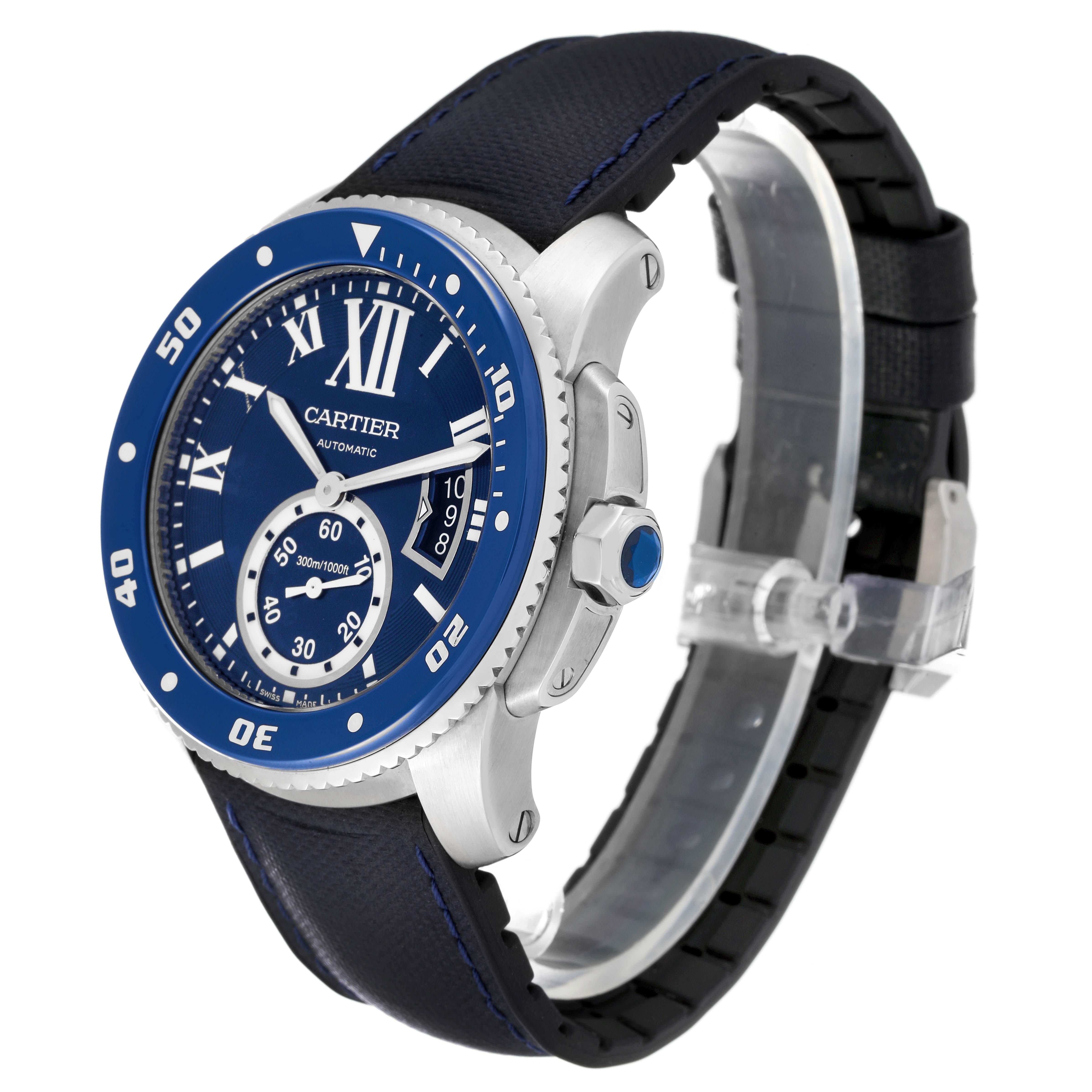 Cartier Calibre Diver Blue Dial Steel Mens Watch WSCA0010 Box Papers ...