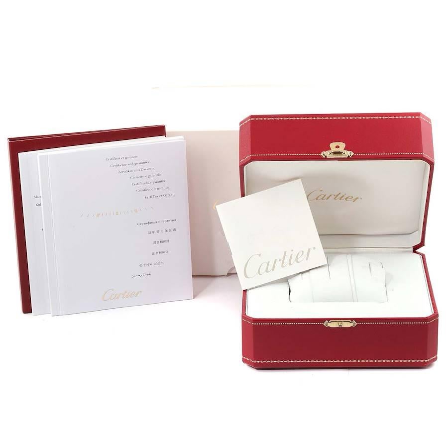 Cartier Calibre Silver Dial Steel Rose Gold Mens Watch W7100042 Box ...