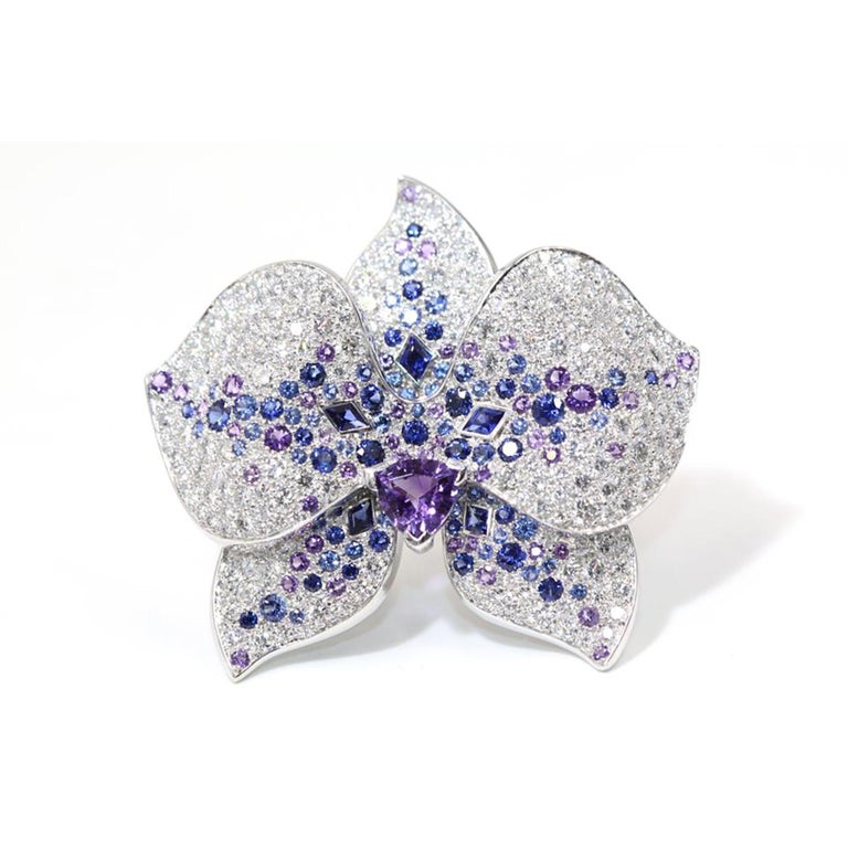 Cartier Caresse d'Orchidees White Gold Orchid Flower Diamond Multi ...