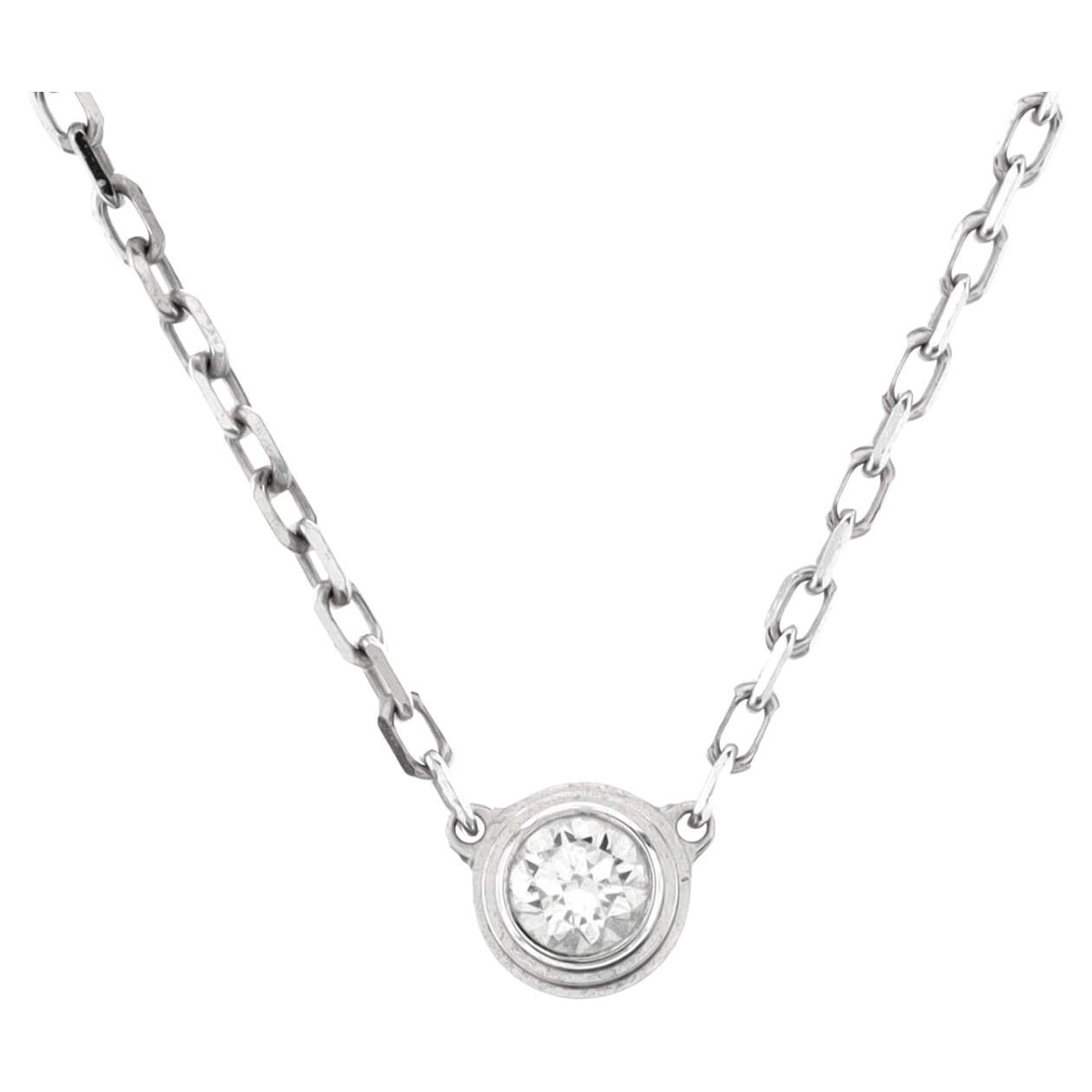 Cartier Cartier D'Amour Pendant Necklace 18K White Gold with Diamond ...
