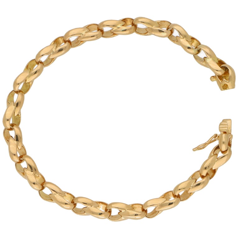Cartier Chain Link Bracelet Set in Solid 18 Karat Yellow Gold at ...