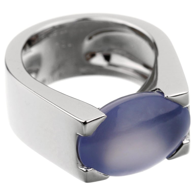 Cartier Chalcedony White Gold Cocktail Ring For Sale at 1stDibs