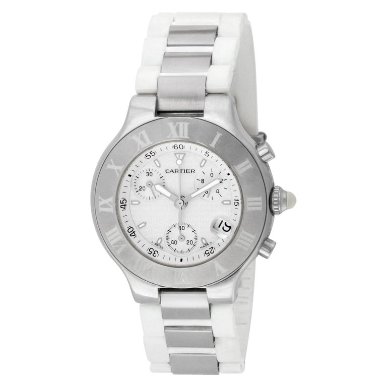 Cartier Chronoscaph 21 Ref. 2424 Stainless Steel Quartz Watch ...
