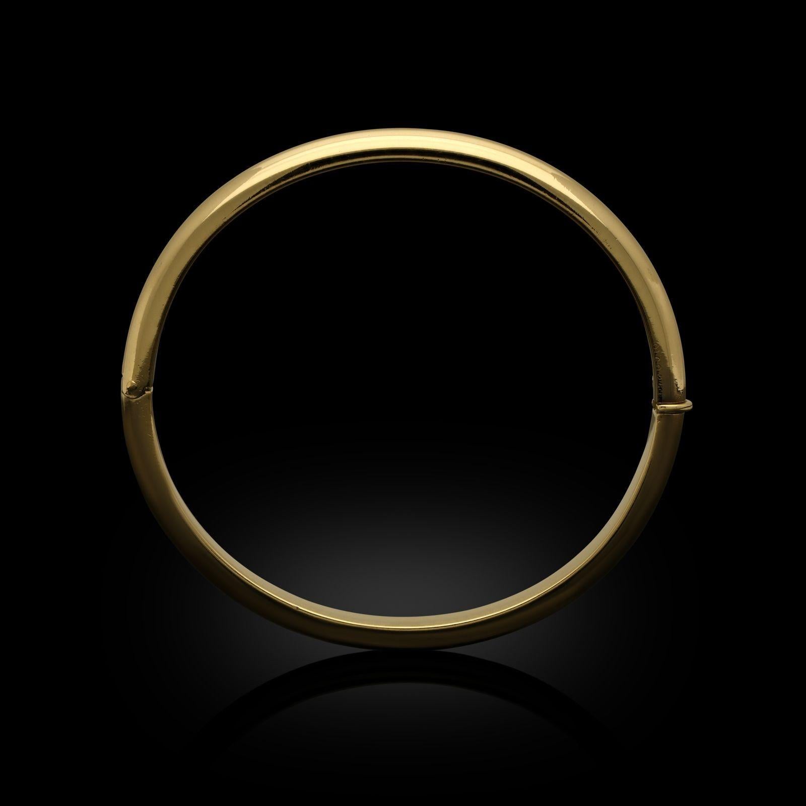 Cartier Classic 18ct Gold Plain Hinged Bangle Circa 1970s For Sale at 1stDibs