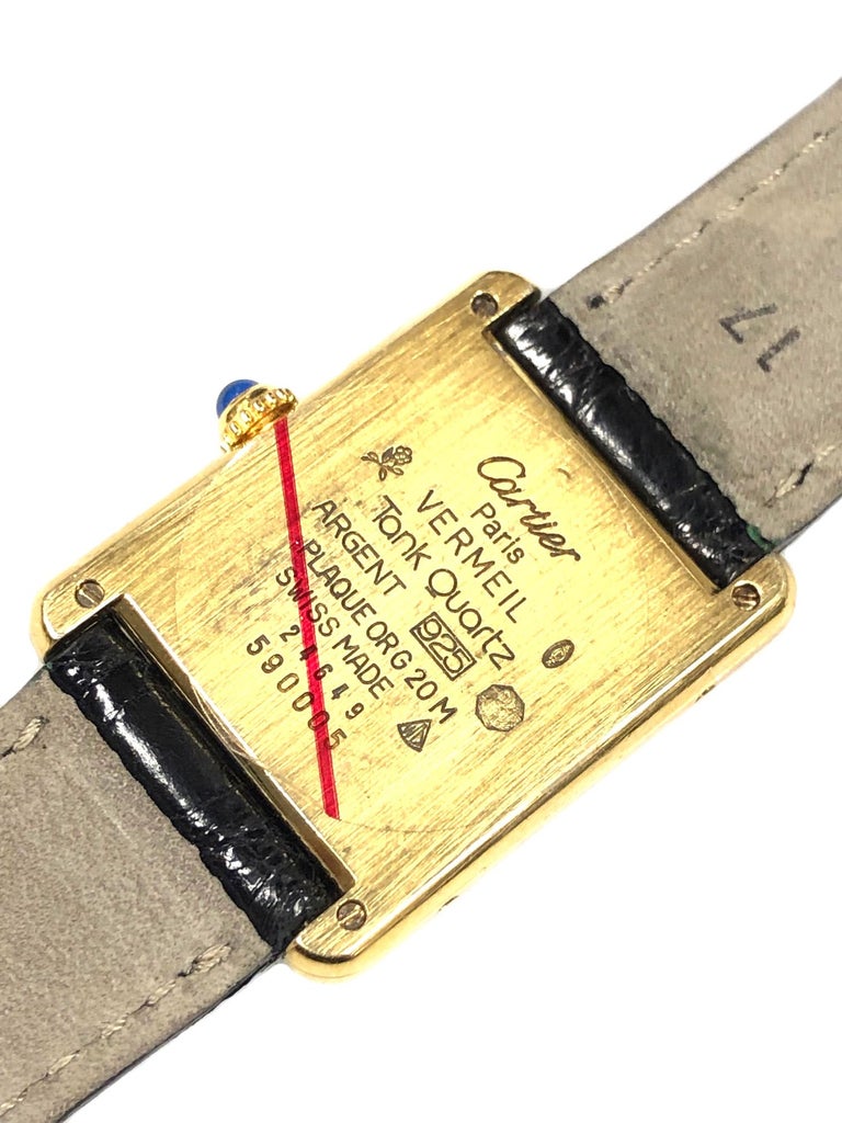 Cartier Classic Vermeil Tank Quartz Wristwatch at 1stDibs | cartier ...