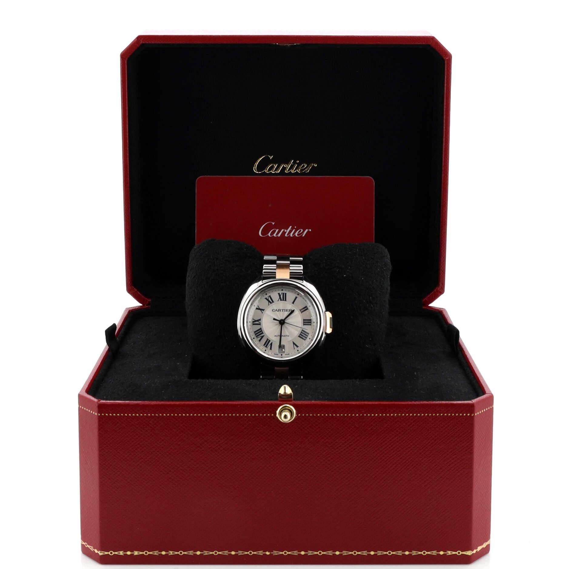 Cartier Cle de Cartier Automatic Watch Stainless Steel and Rose Gold 35 ...
