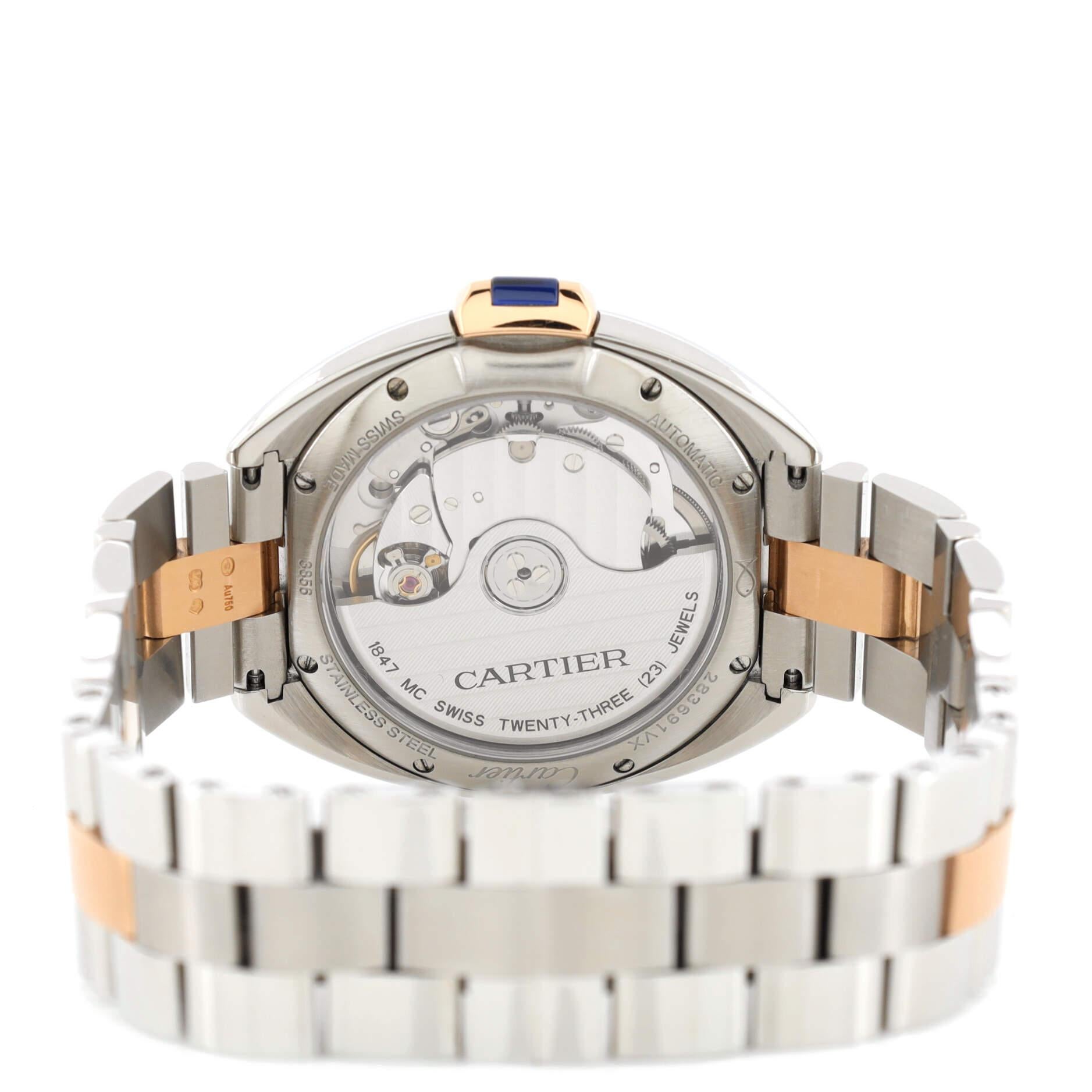 Cartier Cle de Cartier Automatic Watch Stainless Steel and Rose Gold 35 ...