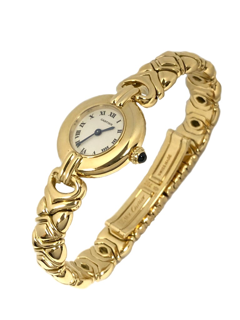 Cartier Colisee Ladies Yellow Gold Bracelet Quartz Wristwatch For Sale ...