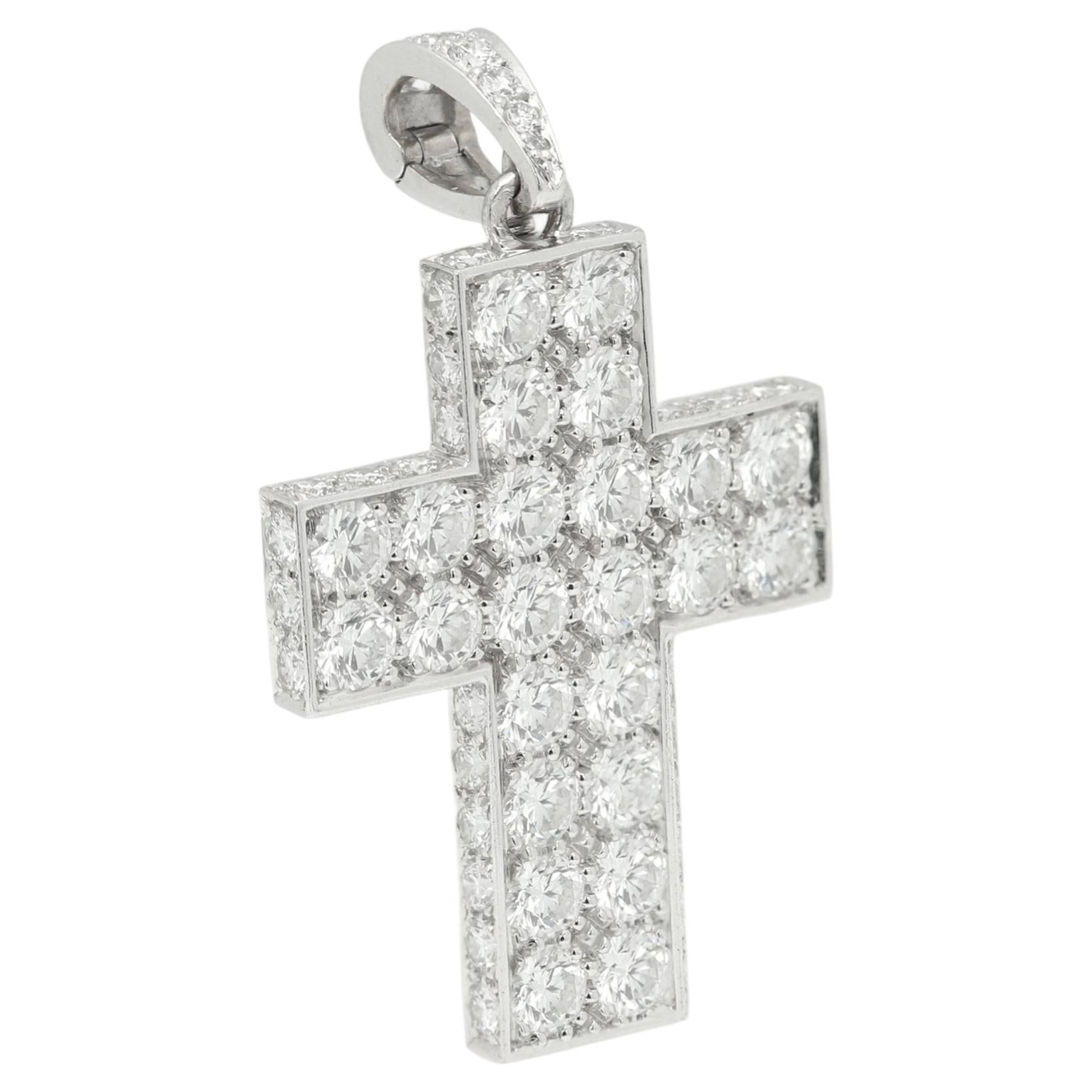 CARTIER Sucre Doo Boudouard Large Cross Diamond White Gold Pendant ...