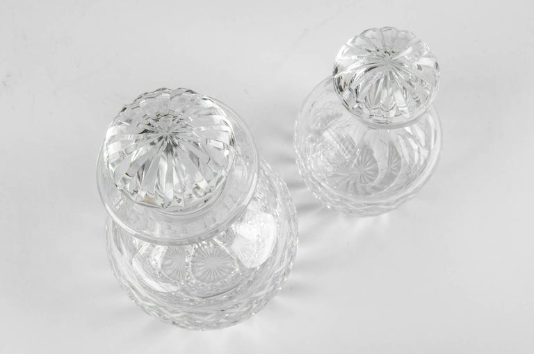 Cartier Cut Crystal Barware Pair of Decanter For Sale at 1stDibs