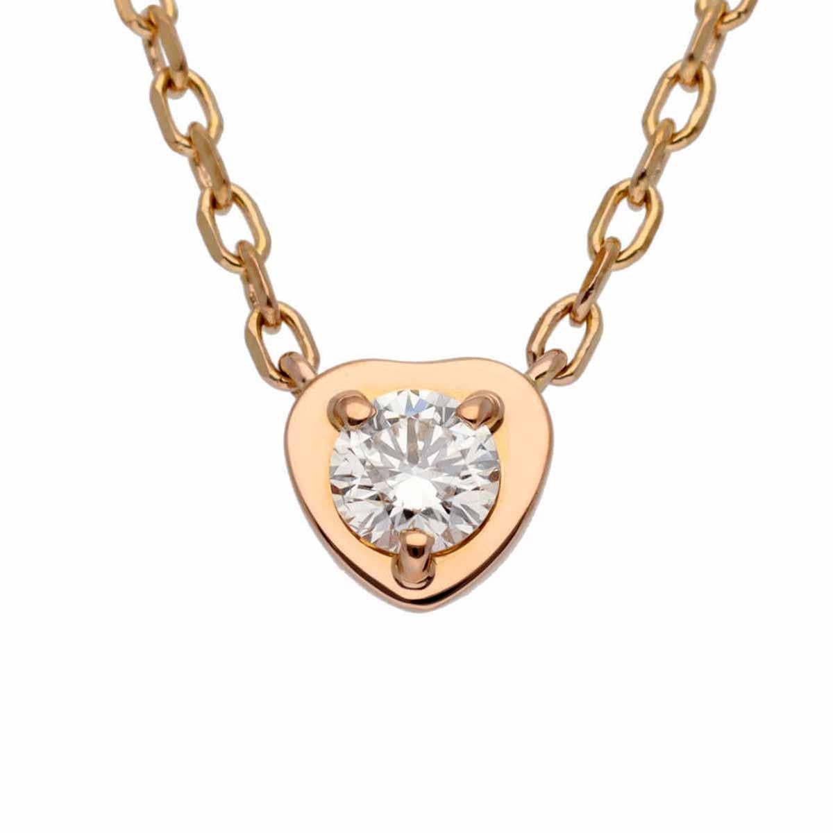 Cartier d'Amour Diamants Legers Heart Diamond 18K Rose Gold pendant Necklace For Sale at 1stDibs