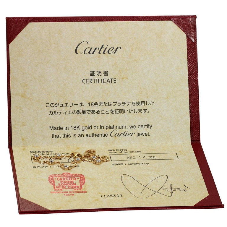 Cartier D'Amour Diamond 18k Rose Gold Bracelet Papers For Sale at 1stDibs