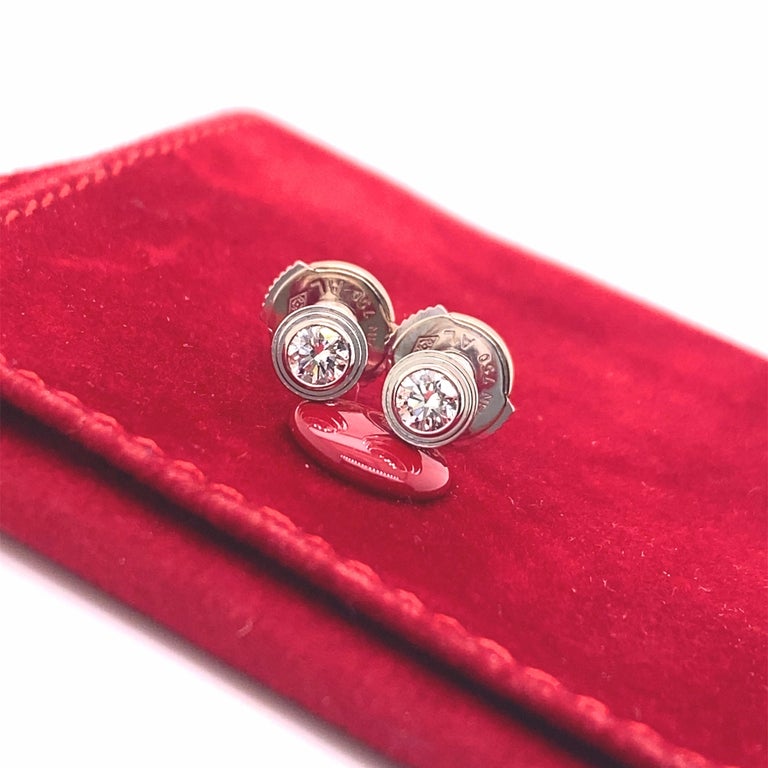 Cartier D'Amour Diamond Bezel /set Earrings Medium 18kt White Gold For ...