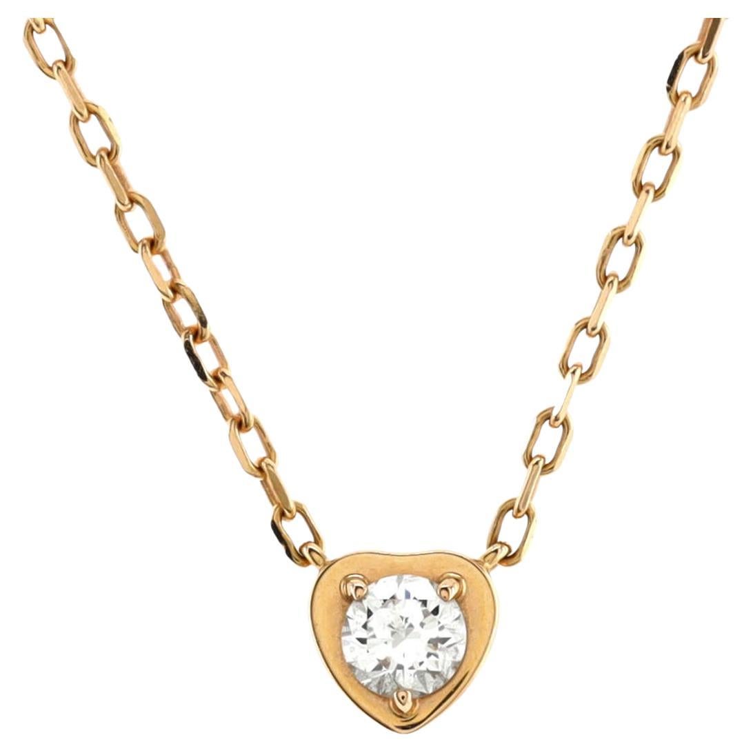 Cartier D'Amour Heart Pendant Necklace 18K Rose Gold with Diamond For ...