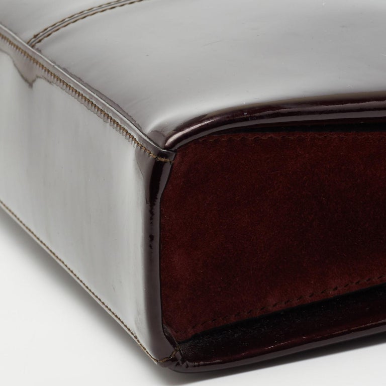 Cartier Dark Brown Patent Leather And Suede Classic Feminine Line Chain ...