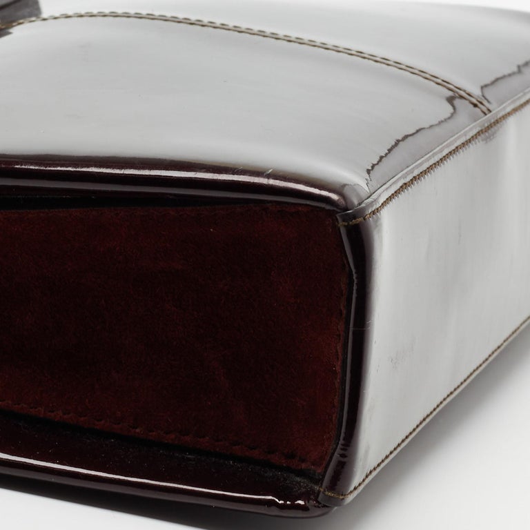 Cartier Dark Brown Patent Leather And Suede Classic Feminine Line Chain ...