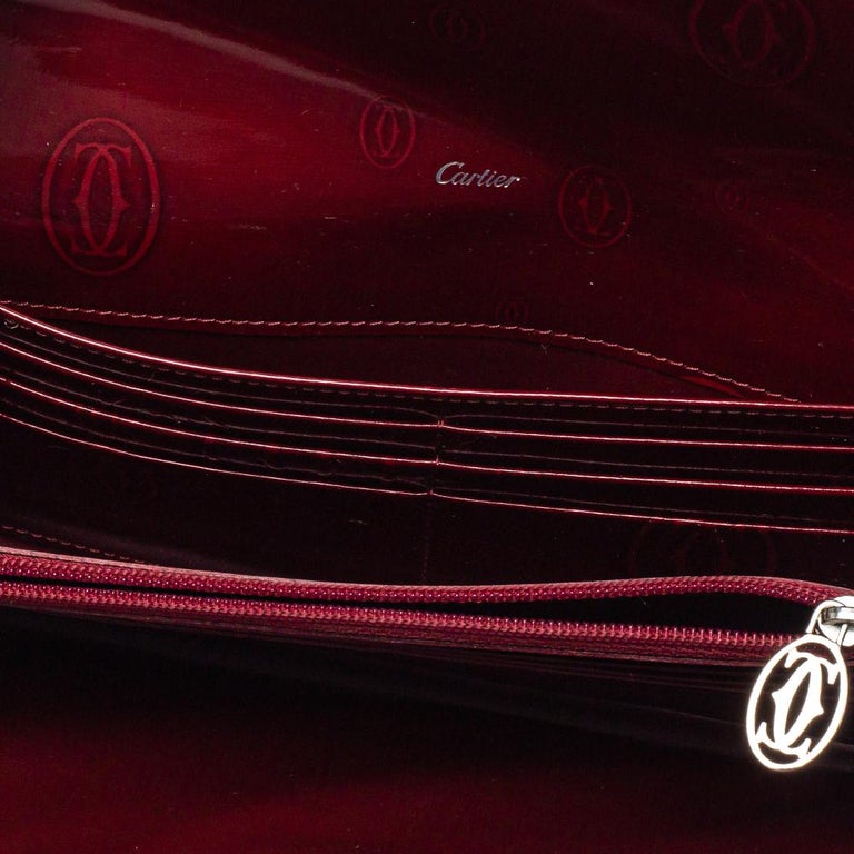 Cartier Dark Red Leather Happy Birthday Continental Wallet at 1stDibs