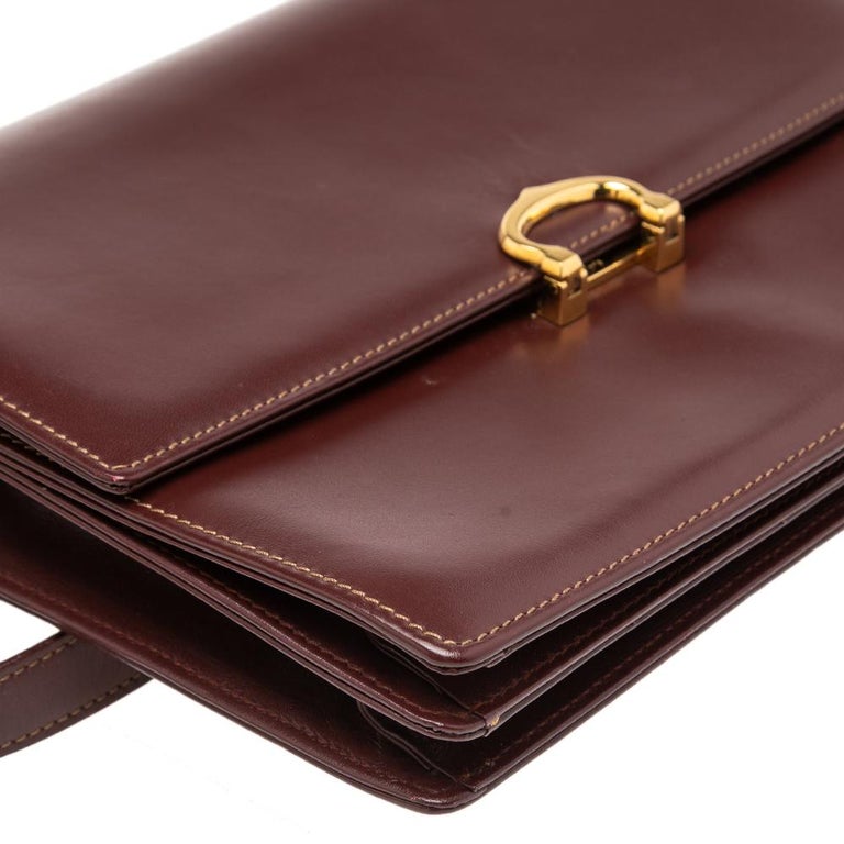 Cartier Dark Red Leather Must de Cartier Shoulder Bag at 1stDibs