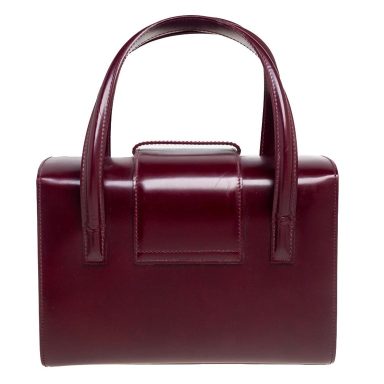 Cartier Dark Red Leather Panthere Box Bag at 1stDibs