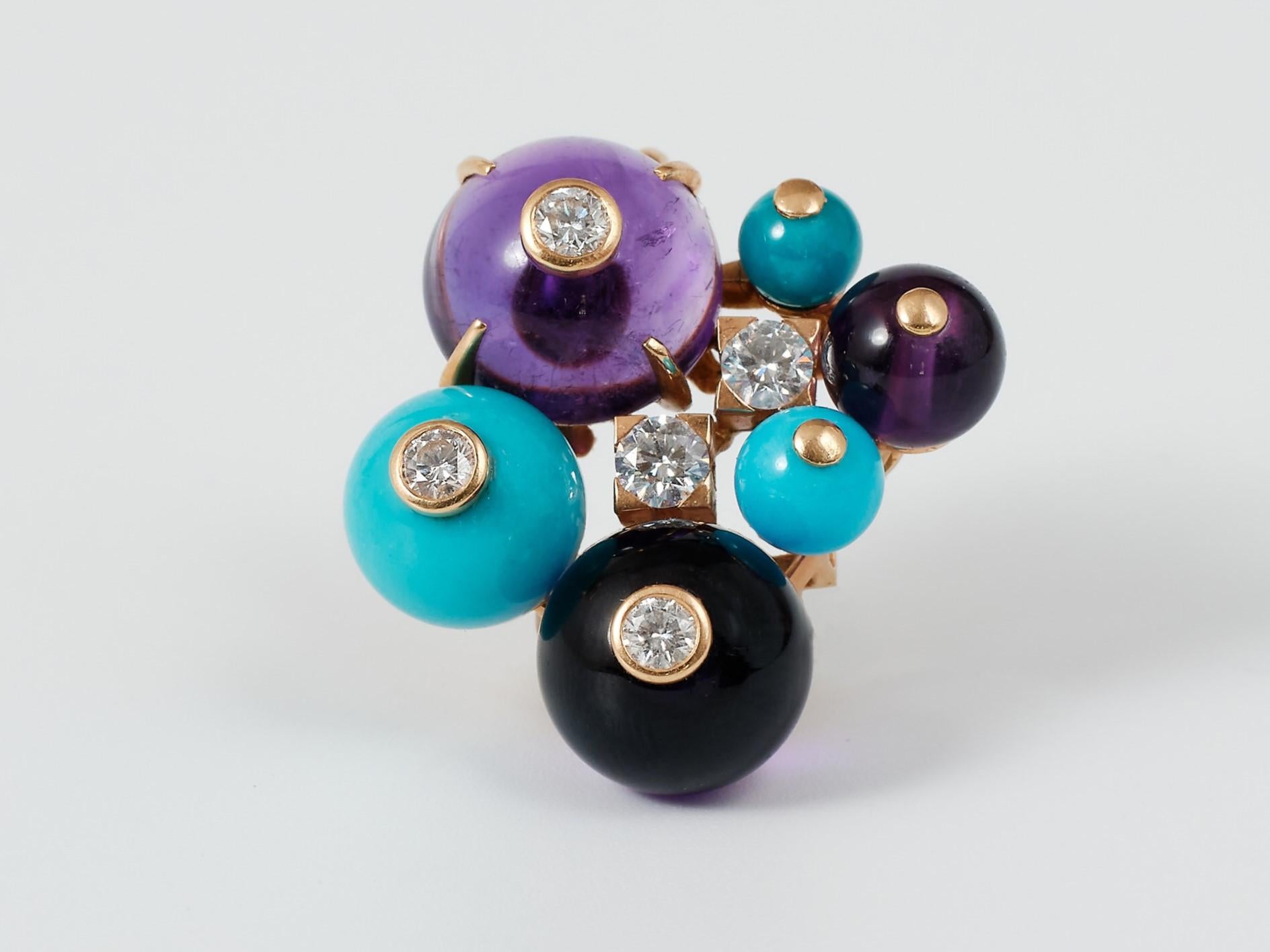 Cartier ‘Délices de Goa’ pendant decorated with turquoises, amethysts ...