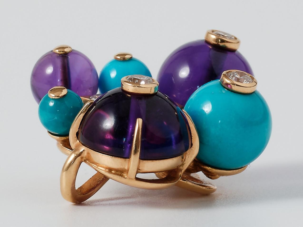 Cartier ‘Délices de Goa’ pendant decorated with turquoises, amethysts ...